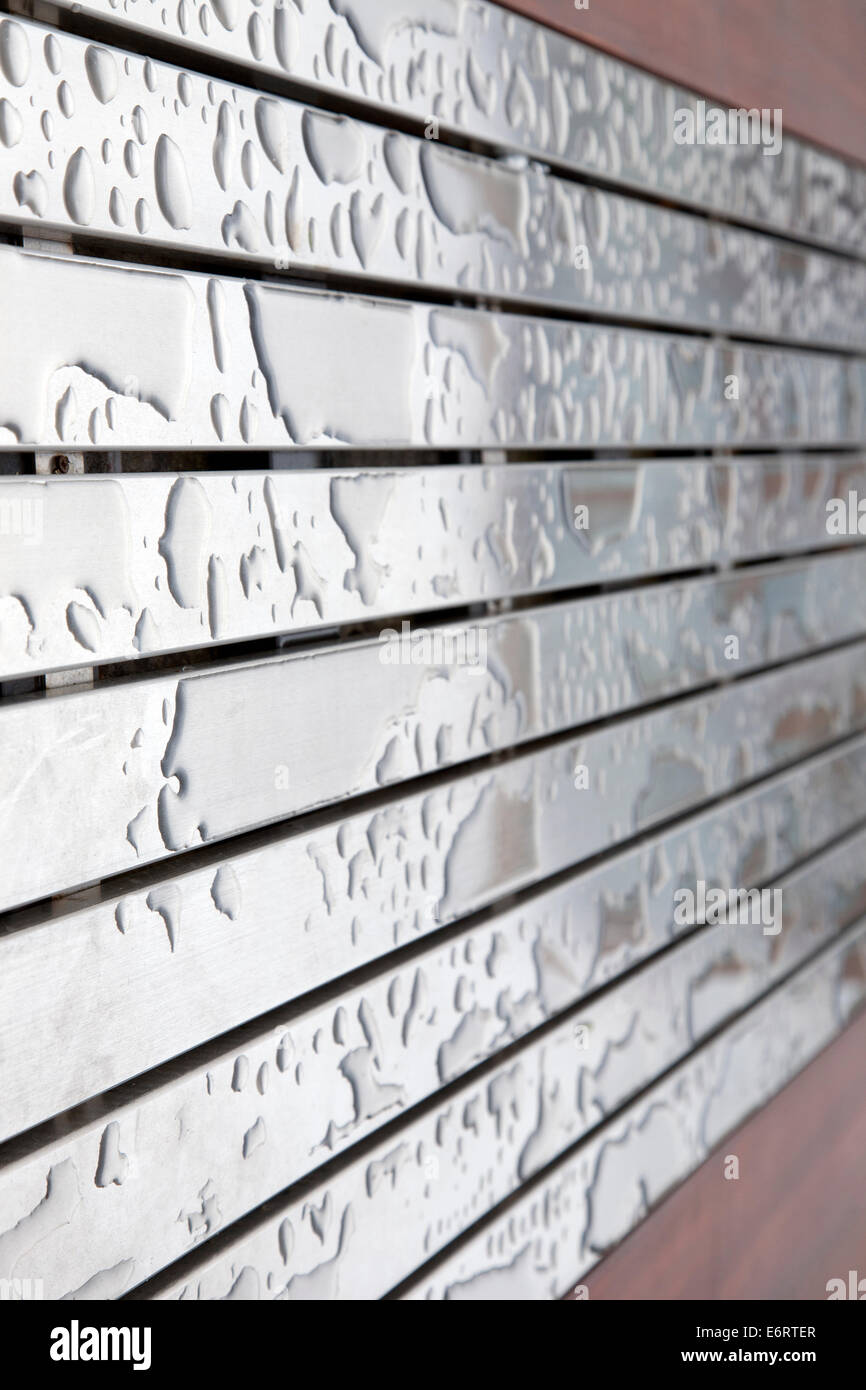 Rain Drops on Silver Diagonal Background Stock Photo - Alamy