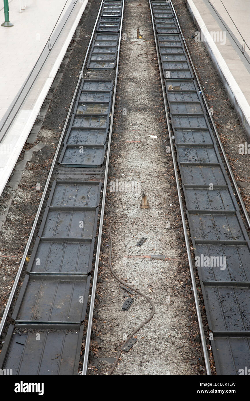 Two Railway Tracks and Station Platform Stock Photo - Alamy