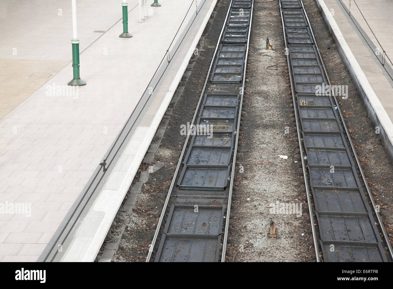 Two Railway Tracks and Station Platform Stock Photo - Alamy
