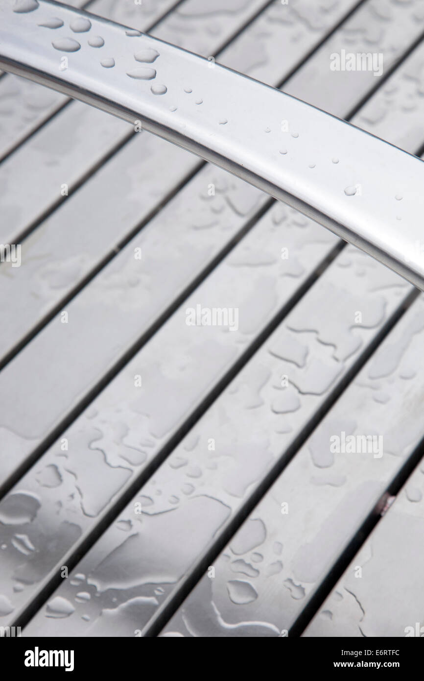 Rain Drops On Silver Diagonal Background Stock Photo - Alamy