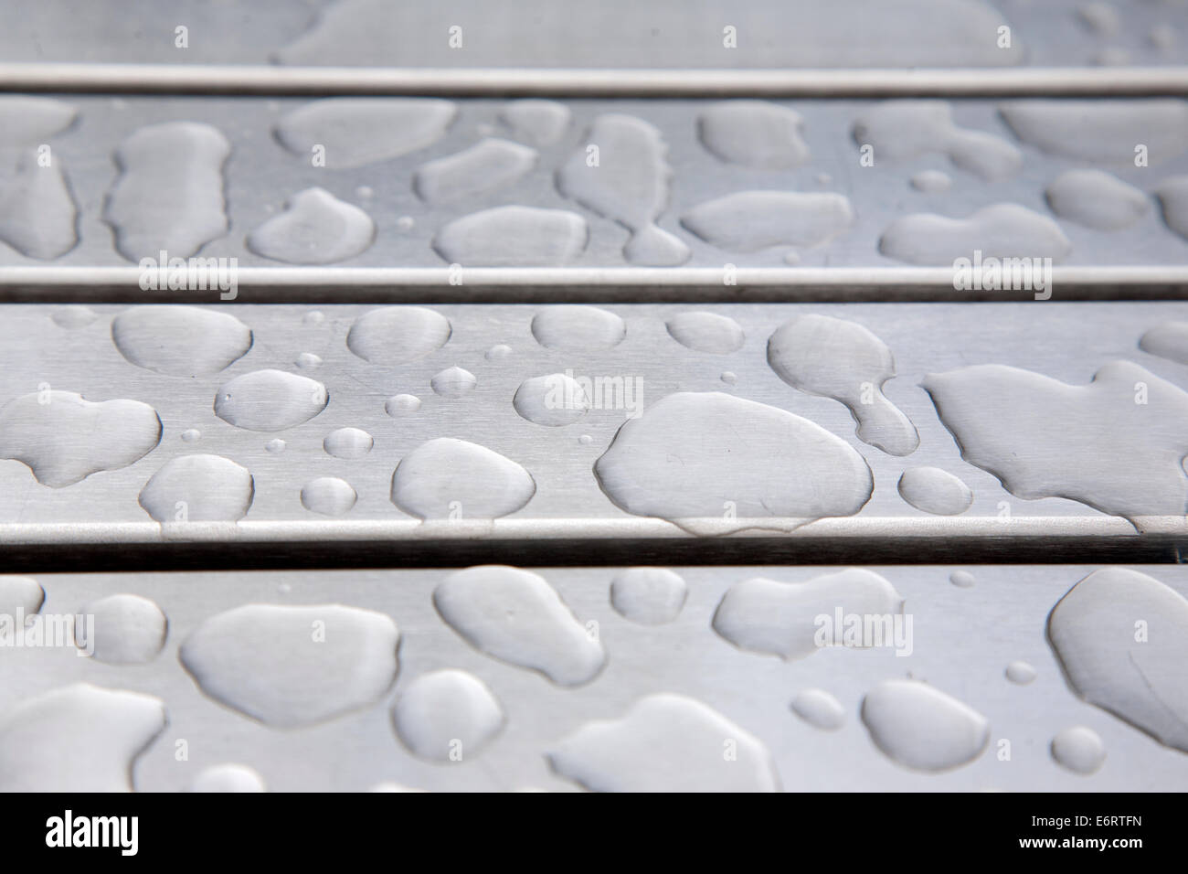 Rain Drops on Silver Background Stock Photo - Alamy