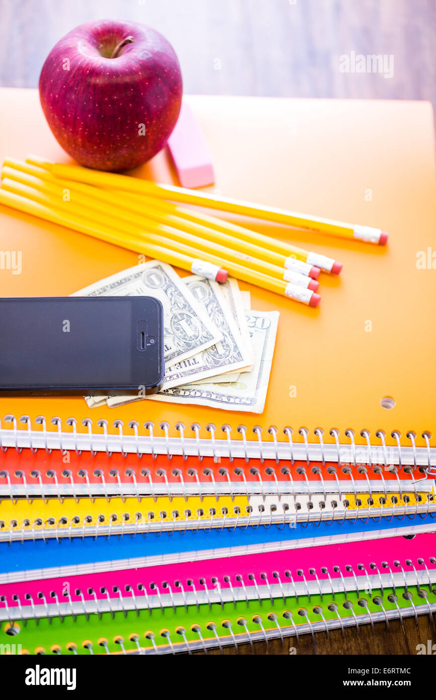 New school supplies ready for new school year Stock Photo - Alamy