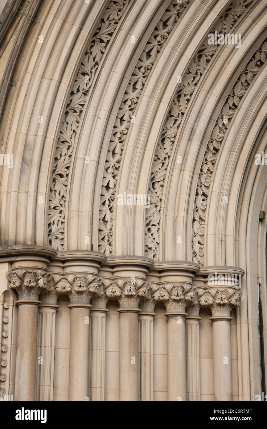 Detail on Town Hall, Manchester by Waterhouse (1877), England, UK Stock ...