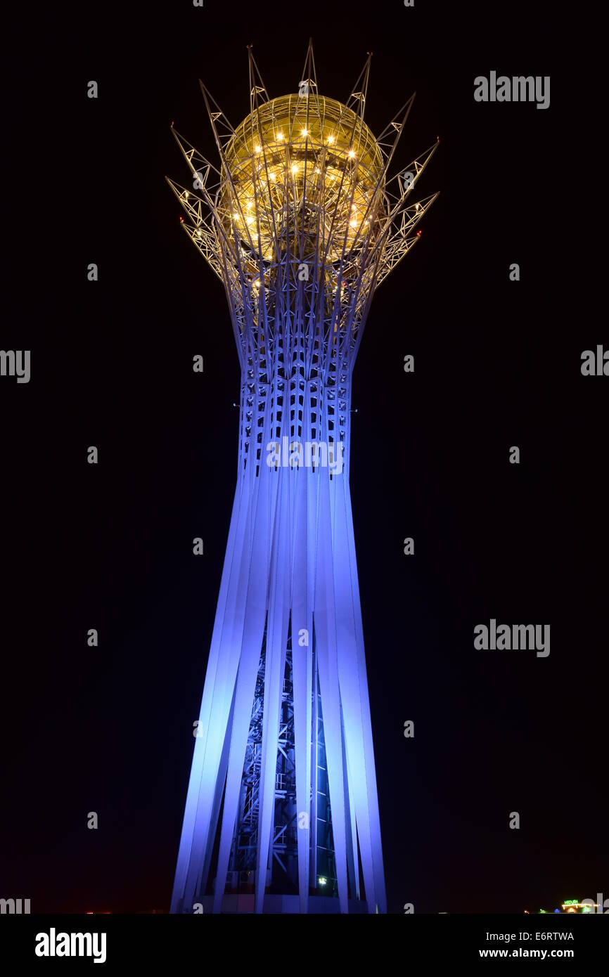 Baiterek tower in kazakhstan illuminated hi-res stock photography and ...
