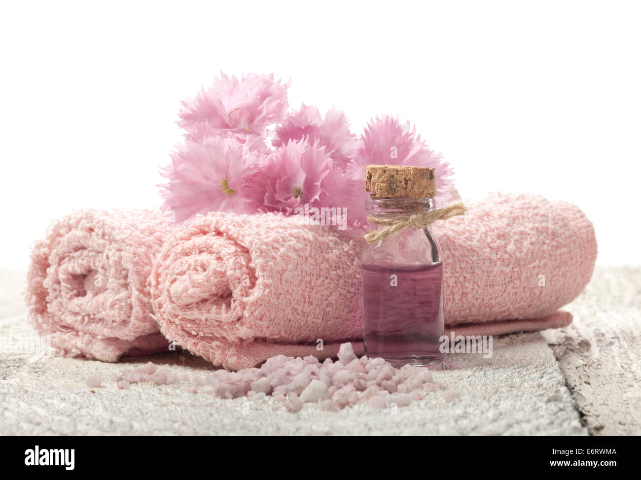 Spa background in the range of pink and white Stock Photo - Alamy