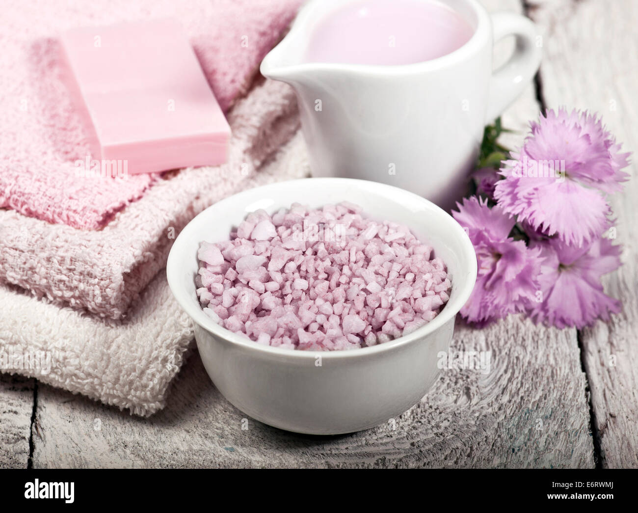 Spa background in the range of pink and white Stock Photo - Alamy