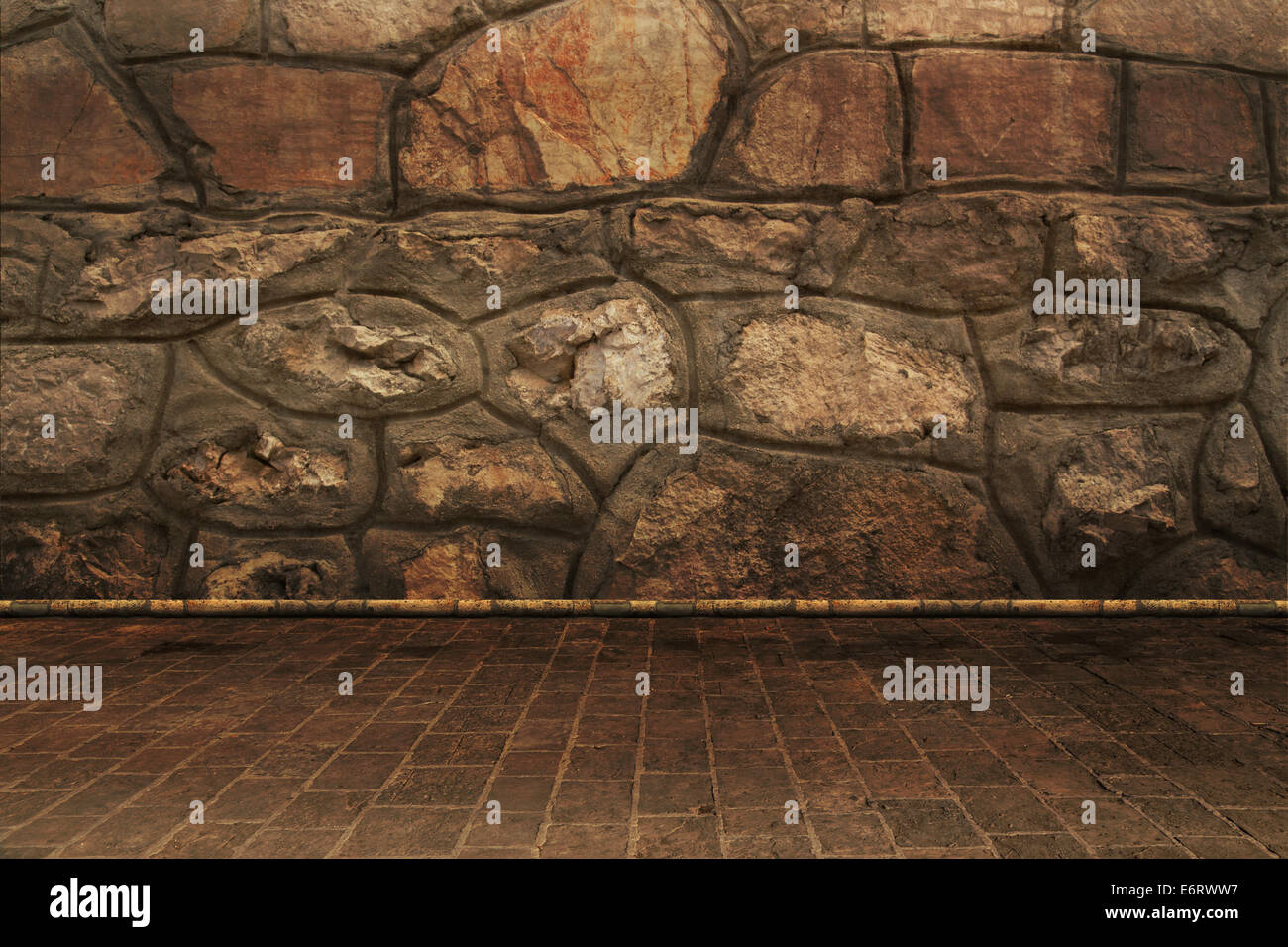 The dark stone walls and floor. fortress background Stock Photo - Alamy