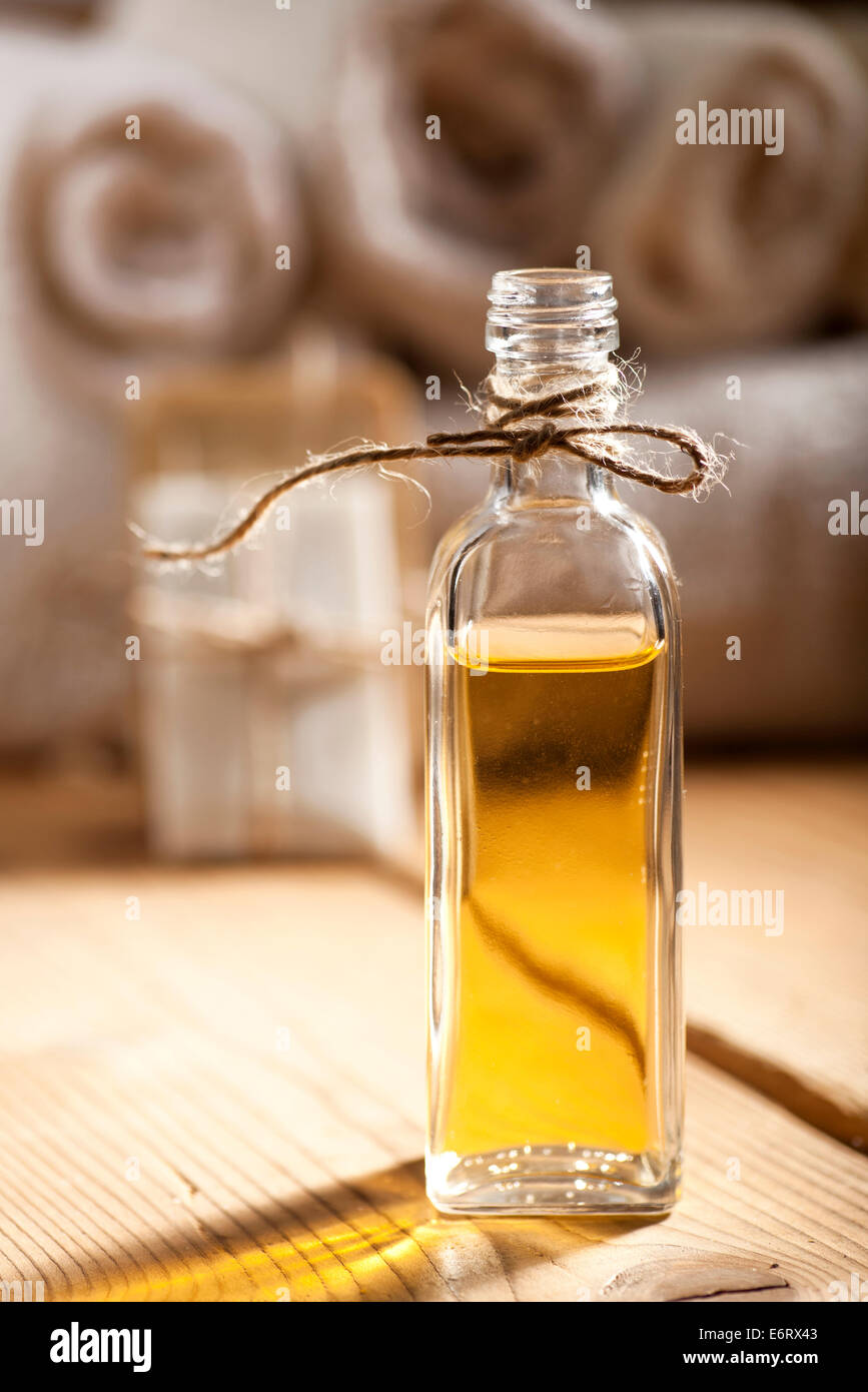 Spa background in the range of brown and yellow Stock Photo - Alamy