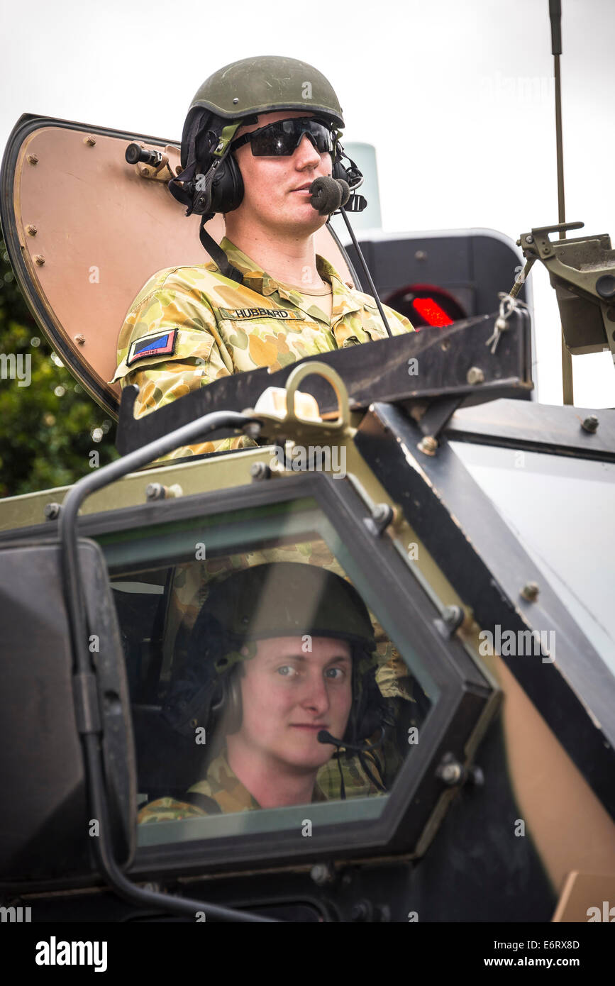 Crew in the latest Bushmaster Protected Mobility Vehicle (PMV) parade ...