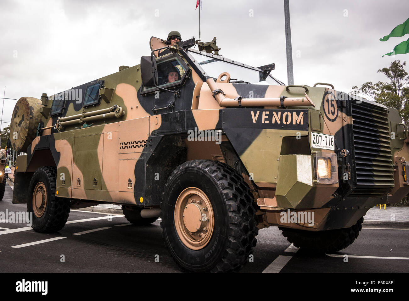 The Bushmaster Protected Mobility Vehicle (PMV) parade down Macquarie ...