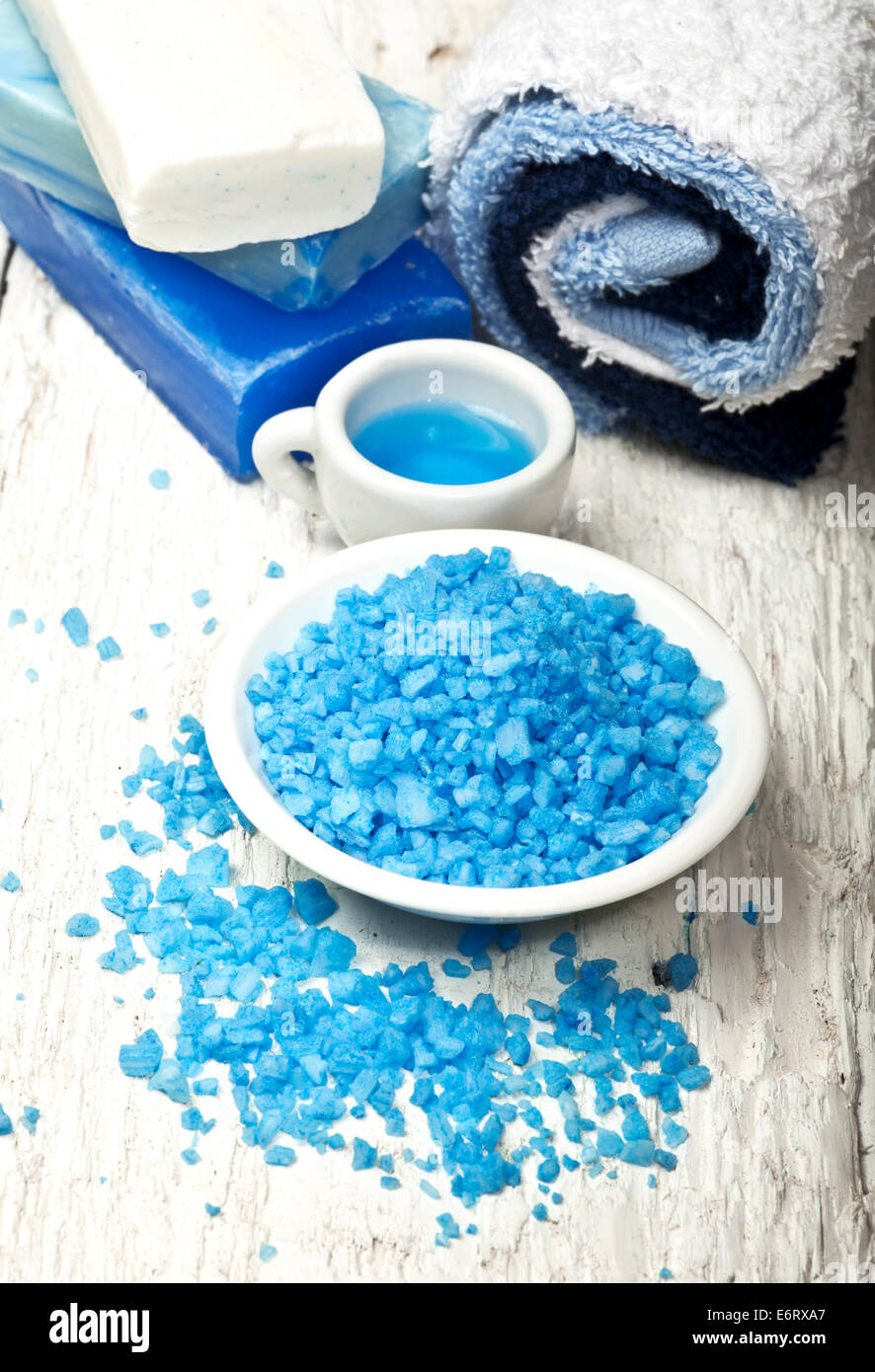 Spa background in the range of blue and white Stock Photo - Alamy