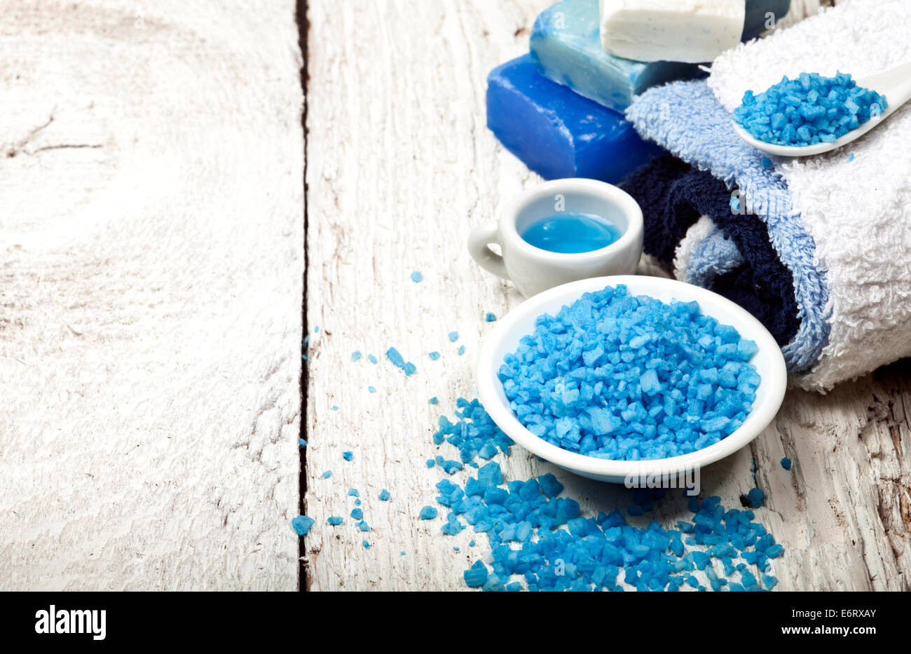 Spa background in the range of blue and white Stock Photo - Alamy