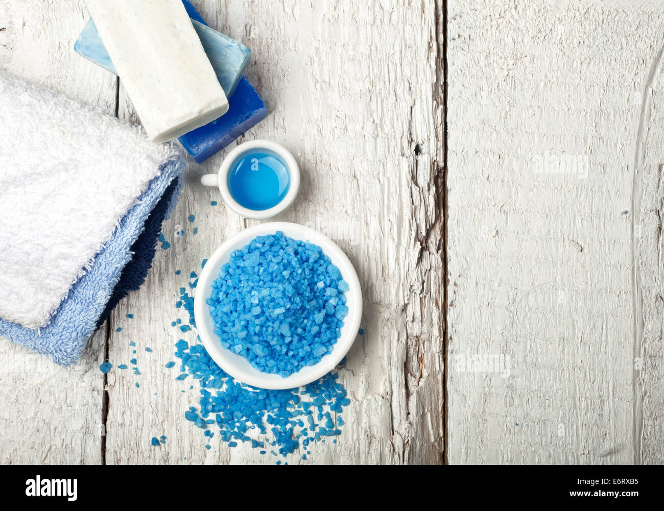 Spa background in the range of blue and white Stock Photo - Alamy