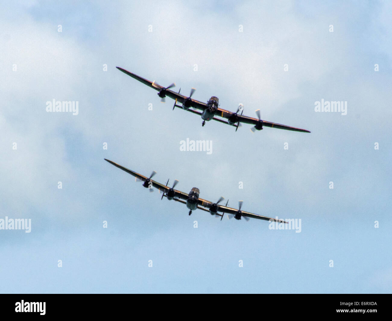 Avro Lancaster World War II bombers over the English Channel: Battle of ...