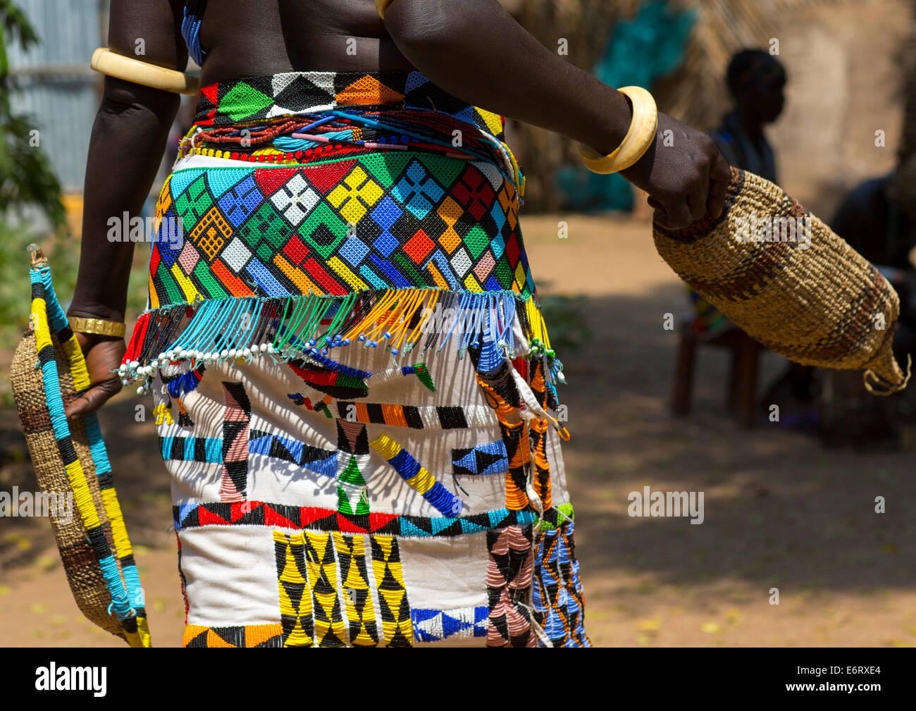 Woman From Anuak Tribe In Traditional Clothing, Gambela, Ethiopia Stock ...