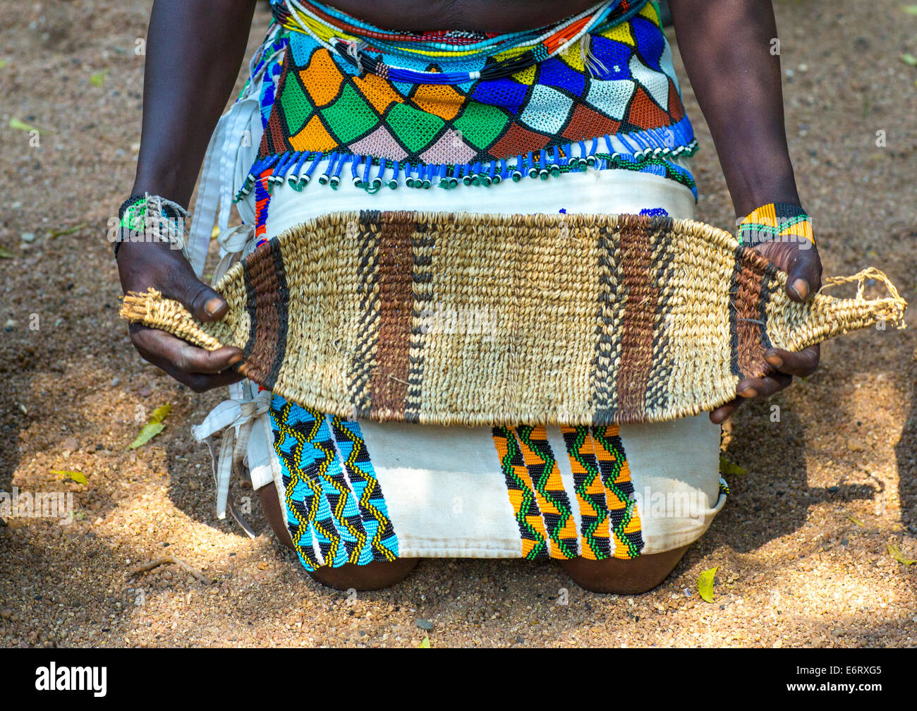 Woman From Anuak Tribe In Traditional Clothing, Gambela, Ethiopia Stock ...
