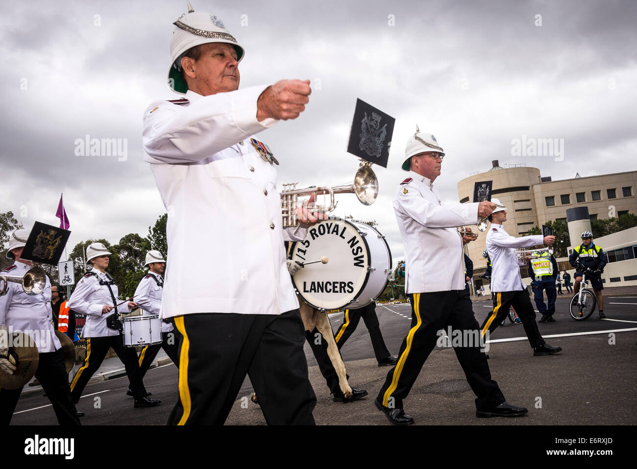 Royal NSW Lancers Band parade down Macquarie Street, Parramatta to ...