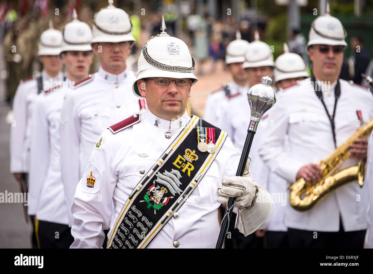Royal NSW Lancers Band parade down Macquarie Street, Parramatta to ...