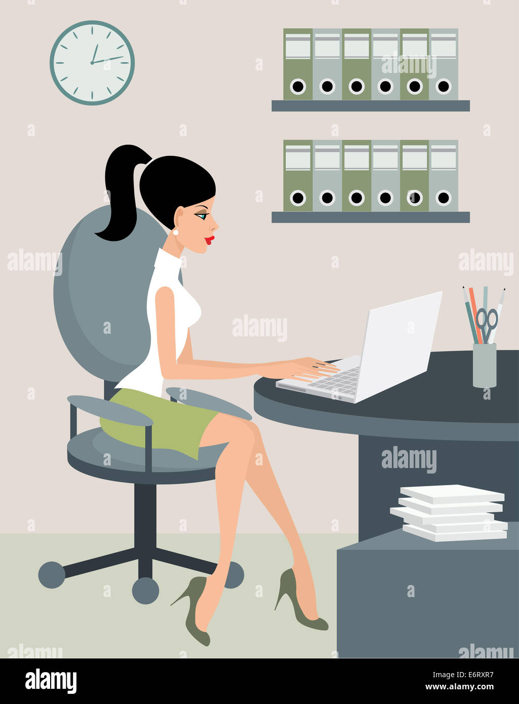 Secretary at office Stock Photo - Alamy