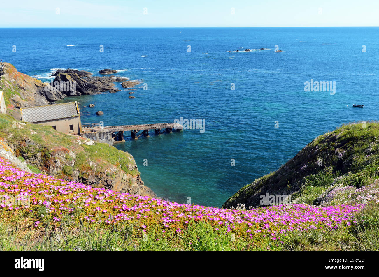 Lizard Point and Polpeor Cove on the Lizard peninsula Cornwall England ...