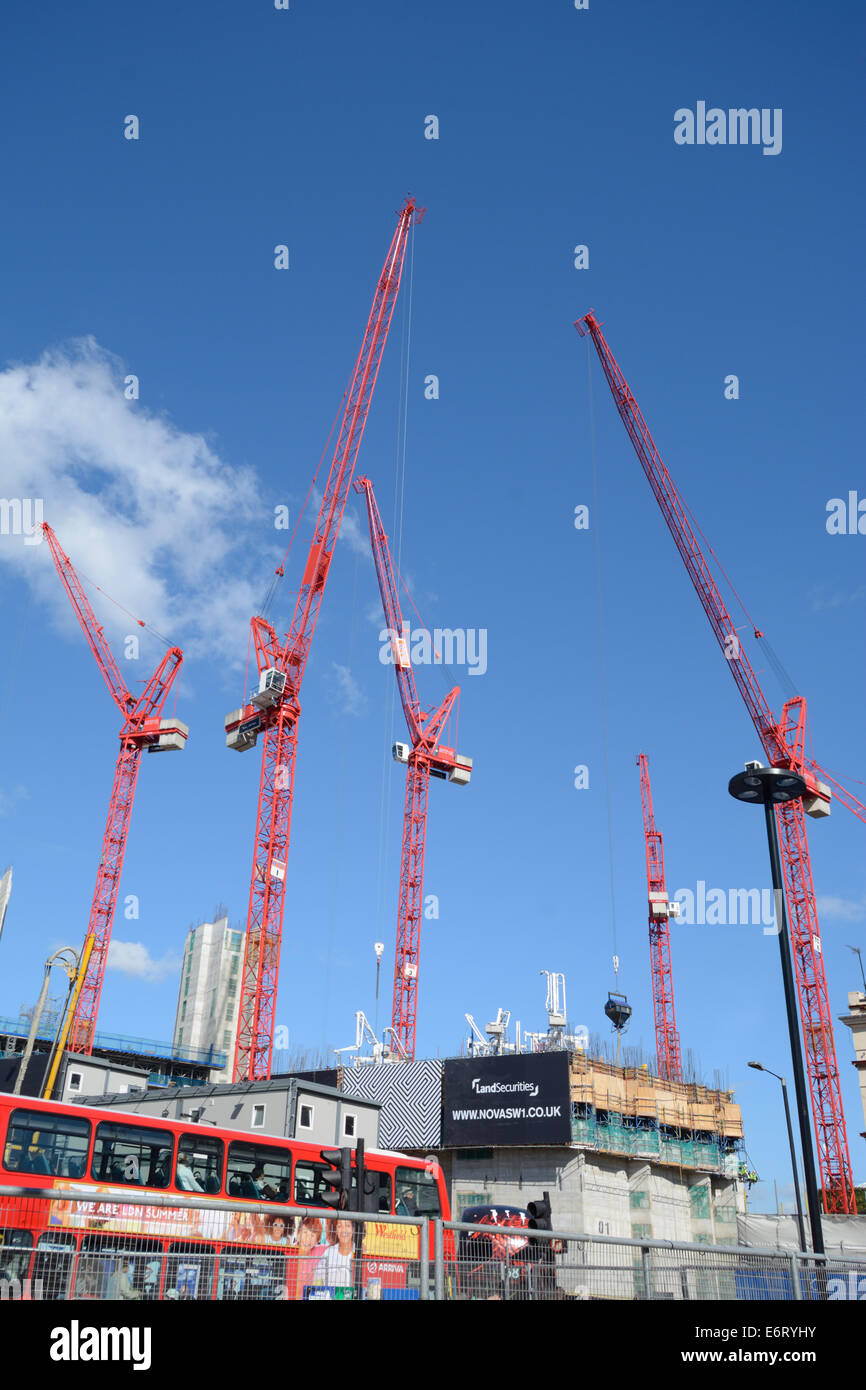 Cranes in Victoria, London, England Stock Photo - Alamy