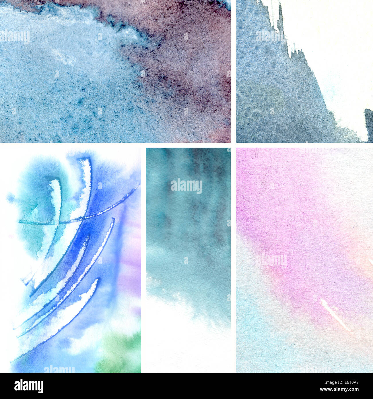 Set of watercolor abstract hand painted backgrounds Stock Photo - Alamy