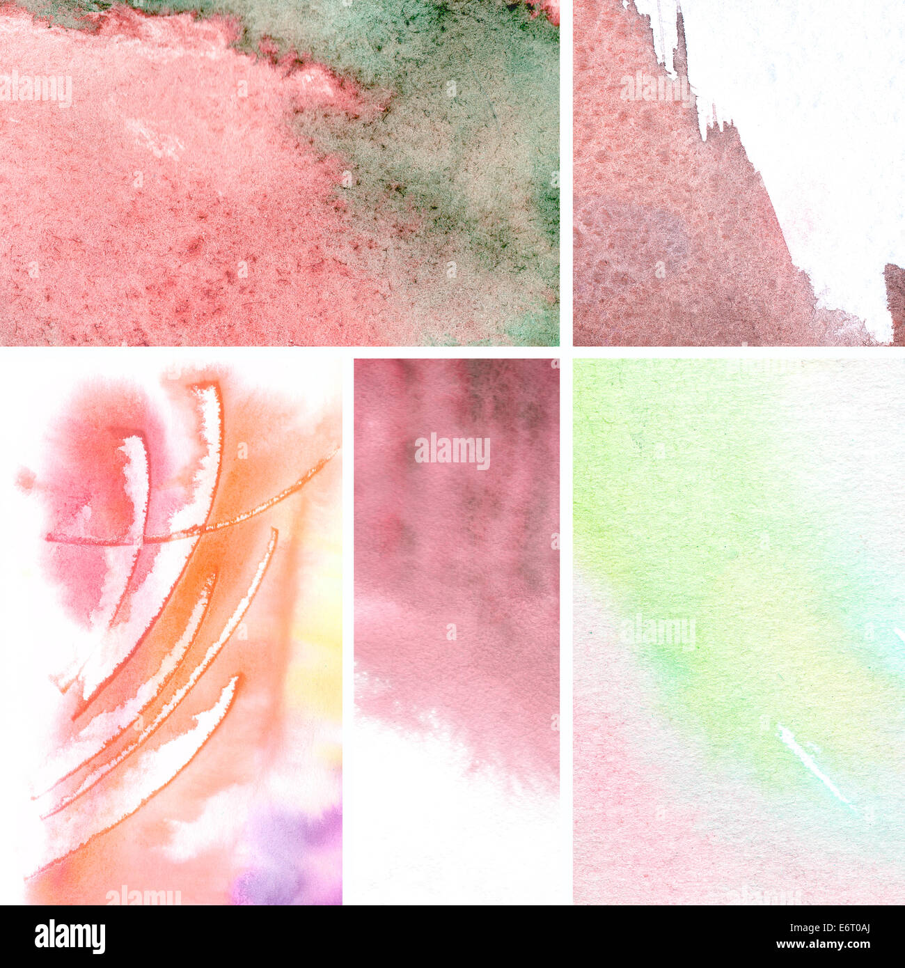 Set of watercolor abstract hand painted backgrounds Stock Photo - Alamy