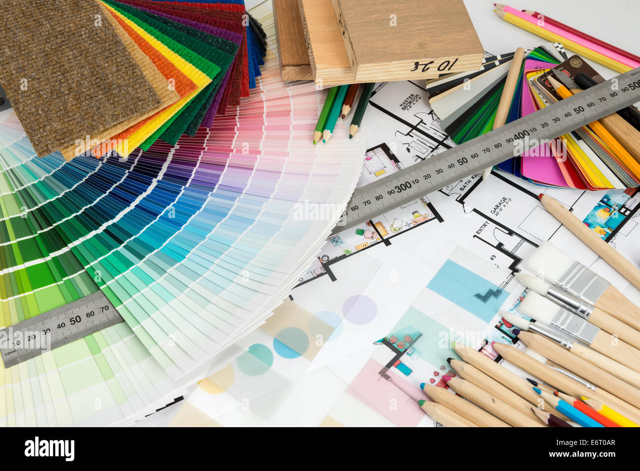 Selection of colors and materials for design and home renovation Stock ...