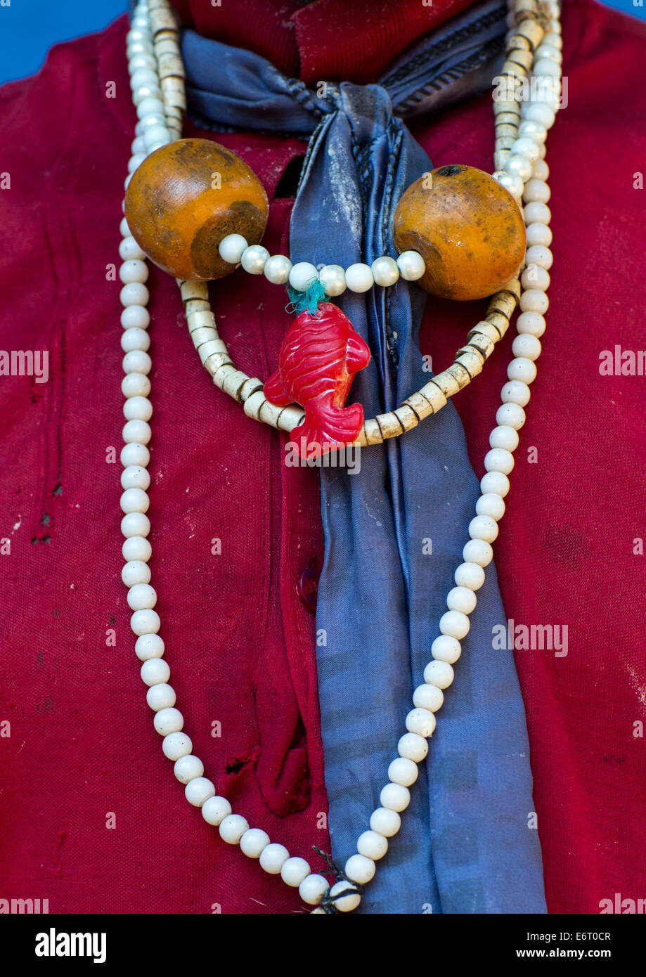 Man From Anuak Tribe In Traditional Clothing Wearing An Amber Necklace ...