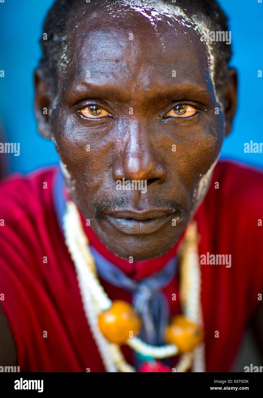 Man From Anuak Tribe In Traditional Clothing Wearing An Amber Necklace ...