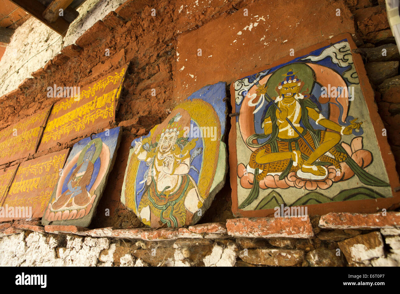 Eastern Bhutan, Chazam, Gomphu (Gom) Kora temple, mani stones and ...