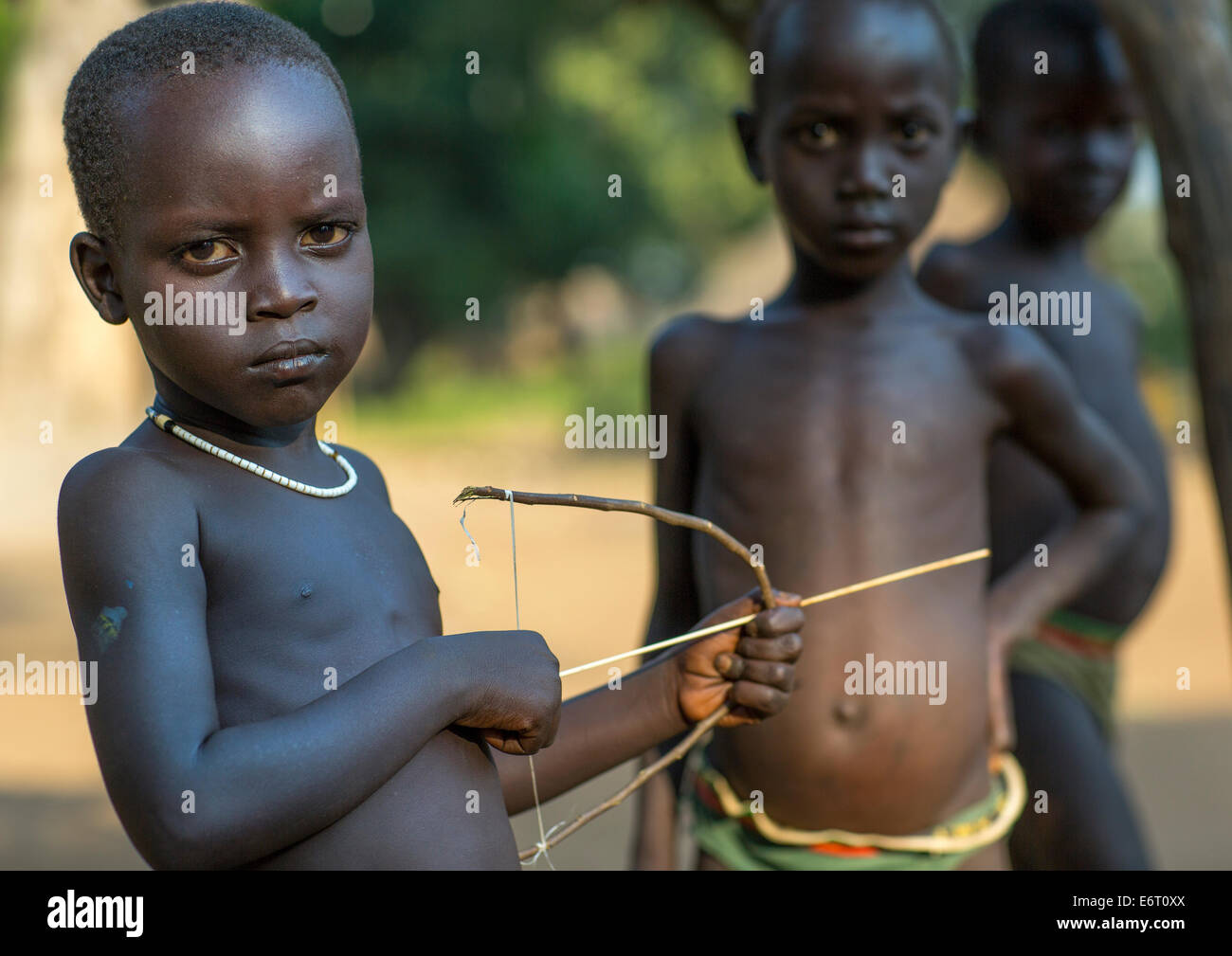 Anuak Children In Abobo, The Former Anuak King Village, Gambela Region ...