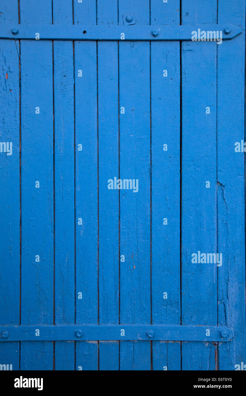 Fence texture in blue color, wooden rustic background Stock Photo - Alamy