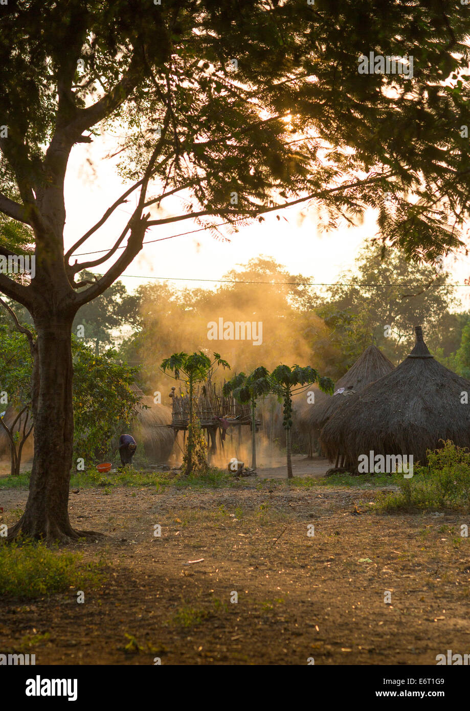 Anuak Tribe Woman Cleaning The Ground In Abobo, The Former Anuak King ...