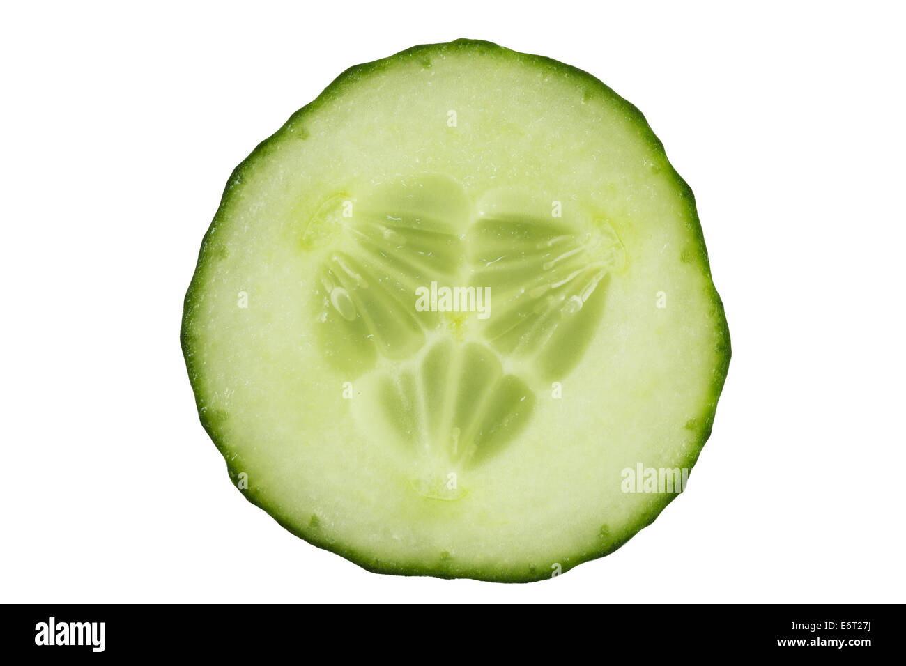 Closeup of a slice of cucumber, isolated on white background Stock ...