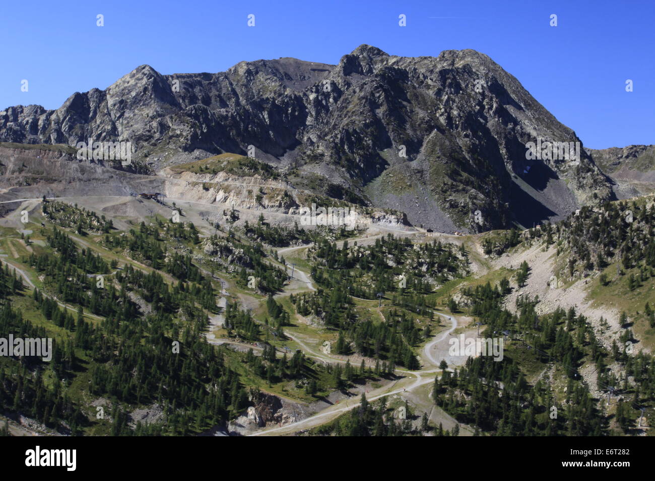 Col de la lombarde, Sign of Italy in the mountain, at the border ...