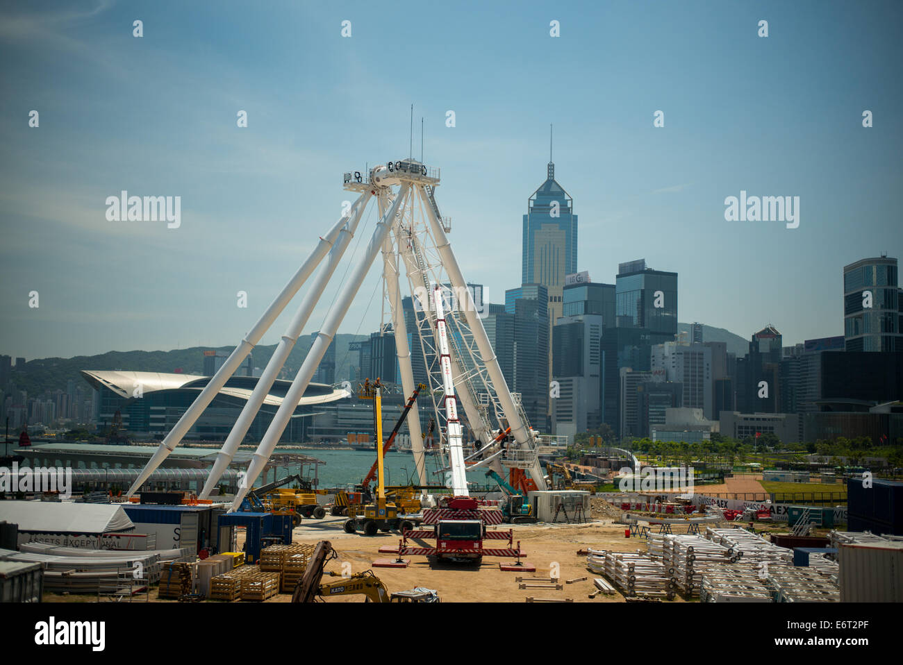 The big wheel under construction in Central, Hong Kong Stock Photo - Alamy