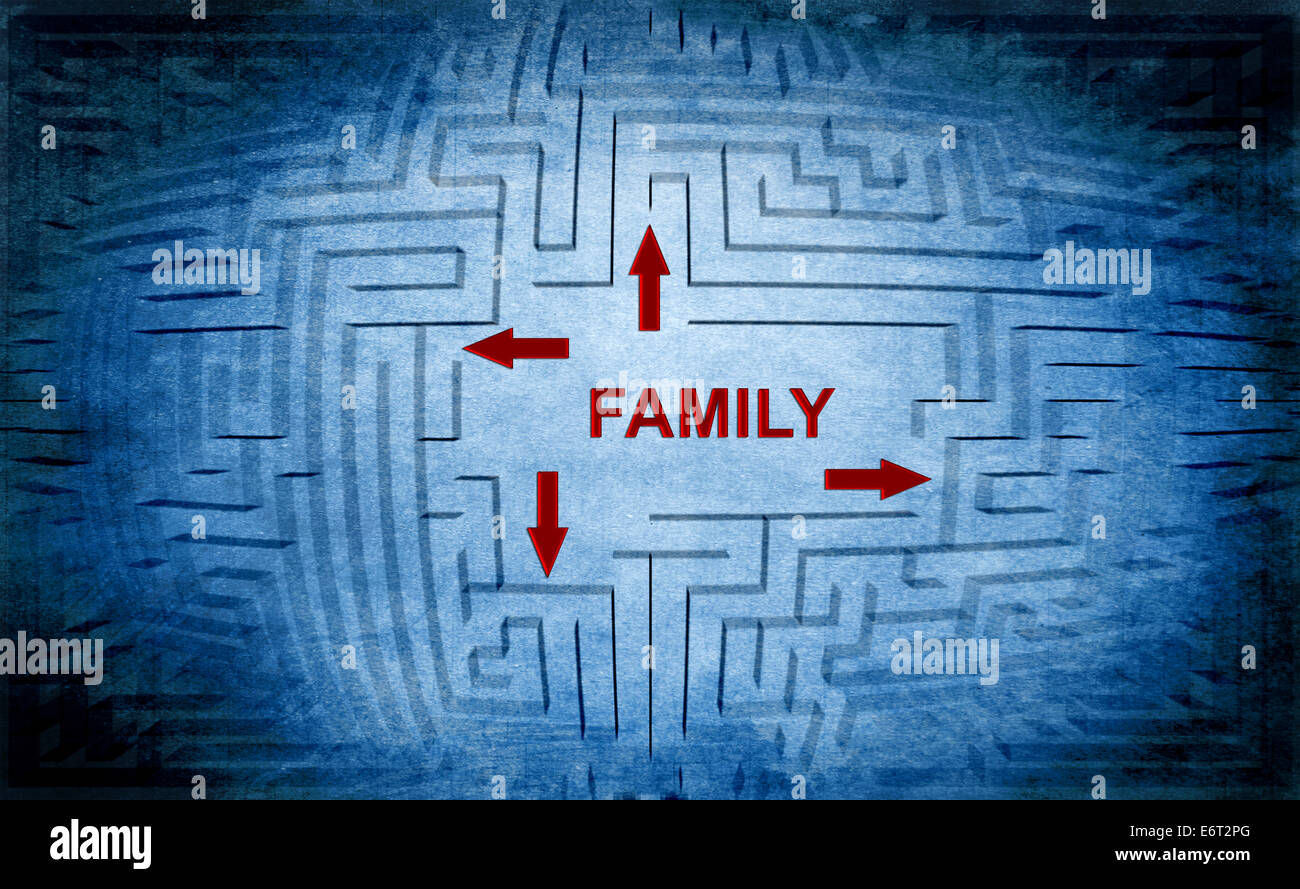 Family maze concept Stock Photo - Alamy