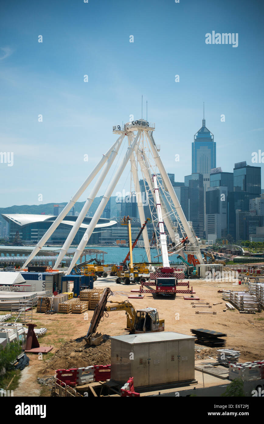The big wheel under construction in Central, Hong Kong Stock Photo - Alamy