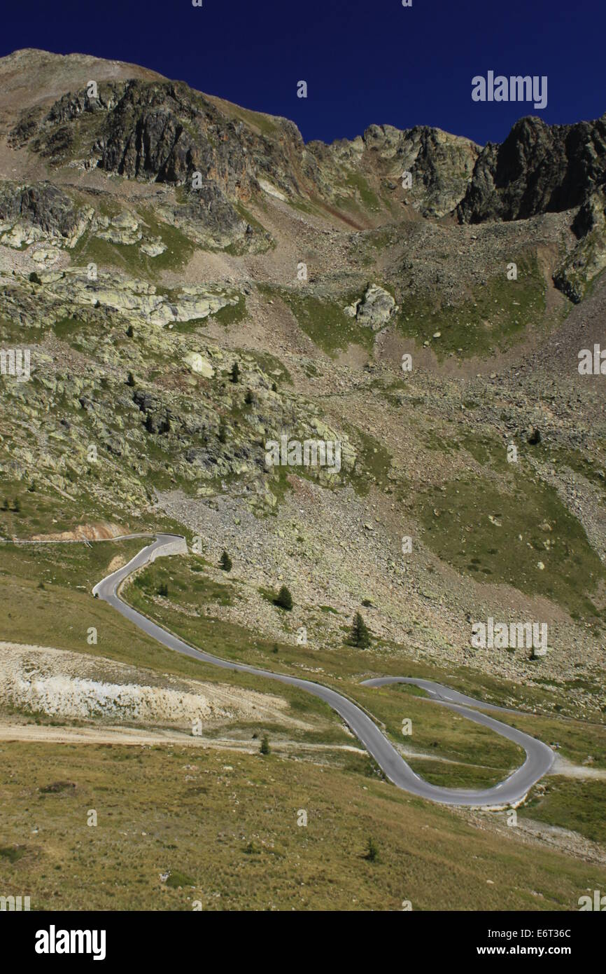 Col de la lombarde, Sign of Italy in the mountain, at the border ...