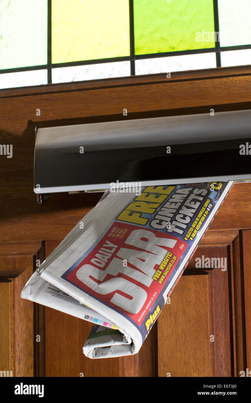 Newspaper Daily Star UK Tabloid daily newspaper, and letterbox Stock ...