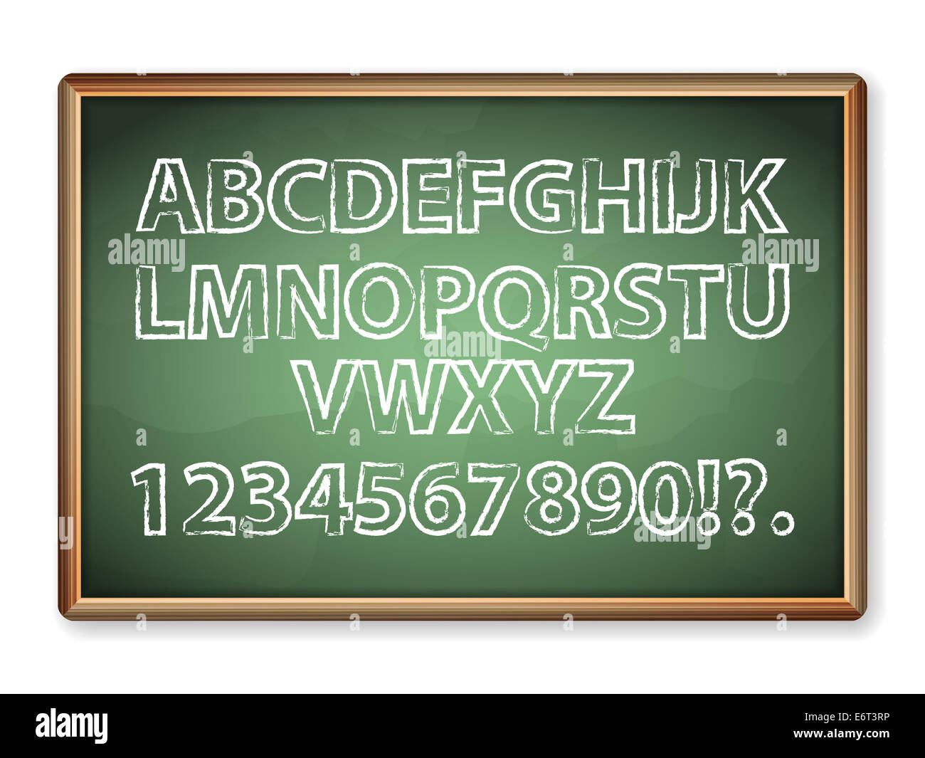 Blackboard alphabet on a white background. Vector illustration Stock ...