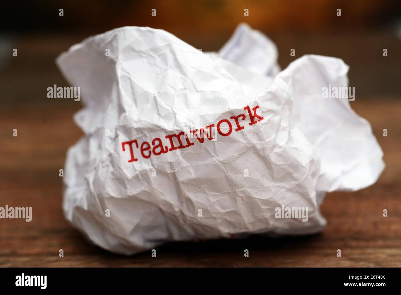 Teamwork text on paper Stock Photo - Alamy