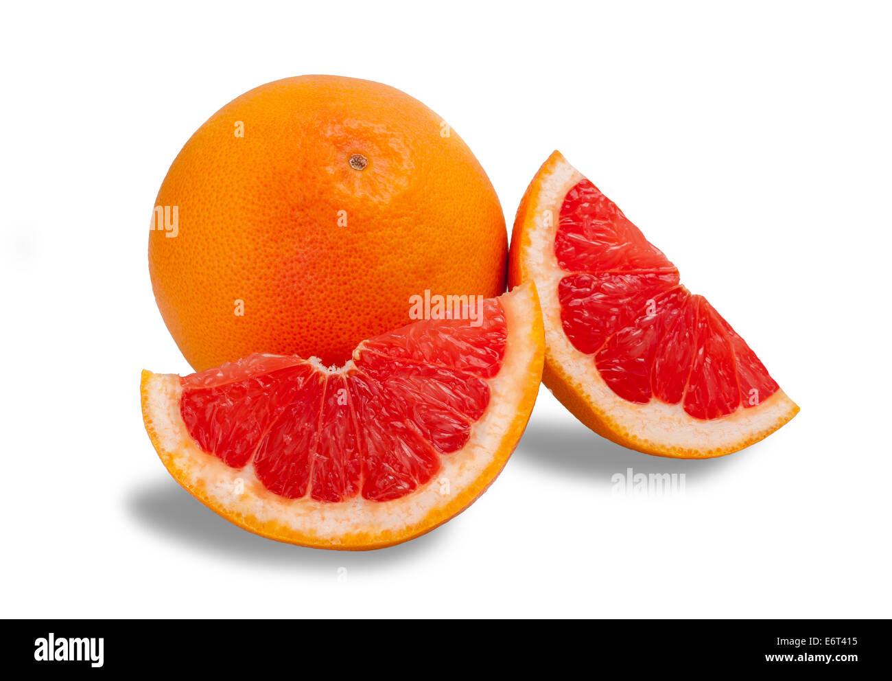 Ripe grapefruit isolated on white background Stock Photo - Alamy