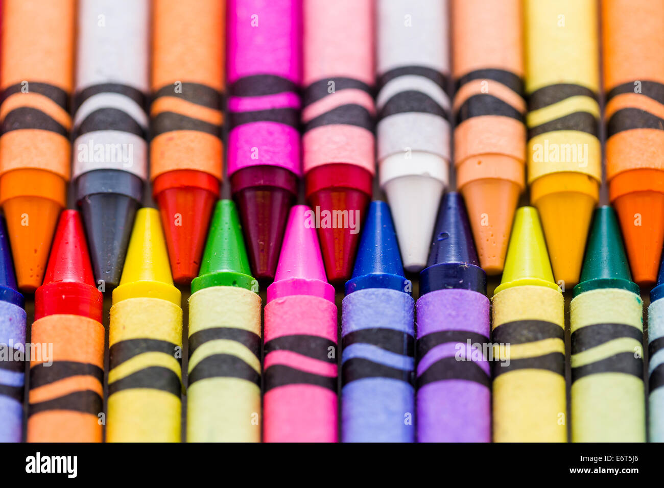 Multicolored crayons on a white background Stock Photo - Alamy