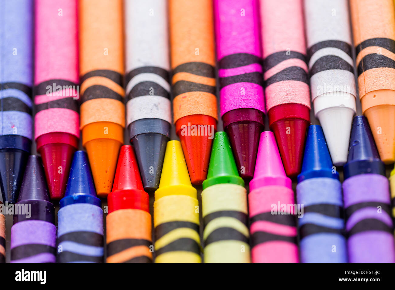 Multicolored crayons on a white background Stock Photo - Alamy