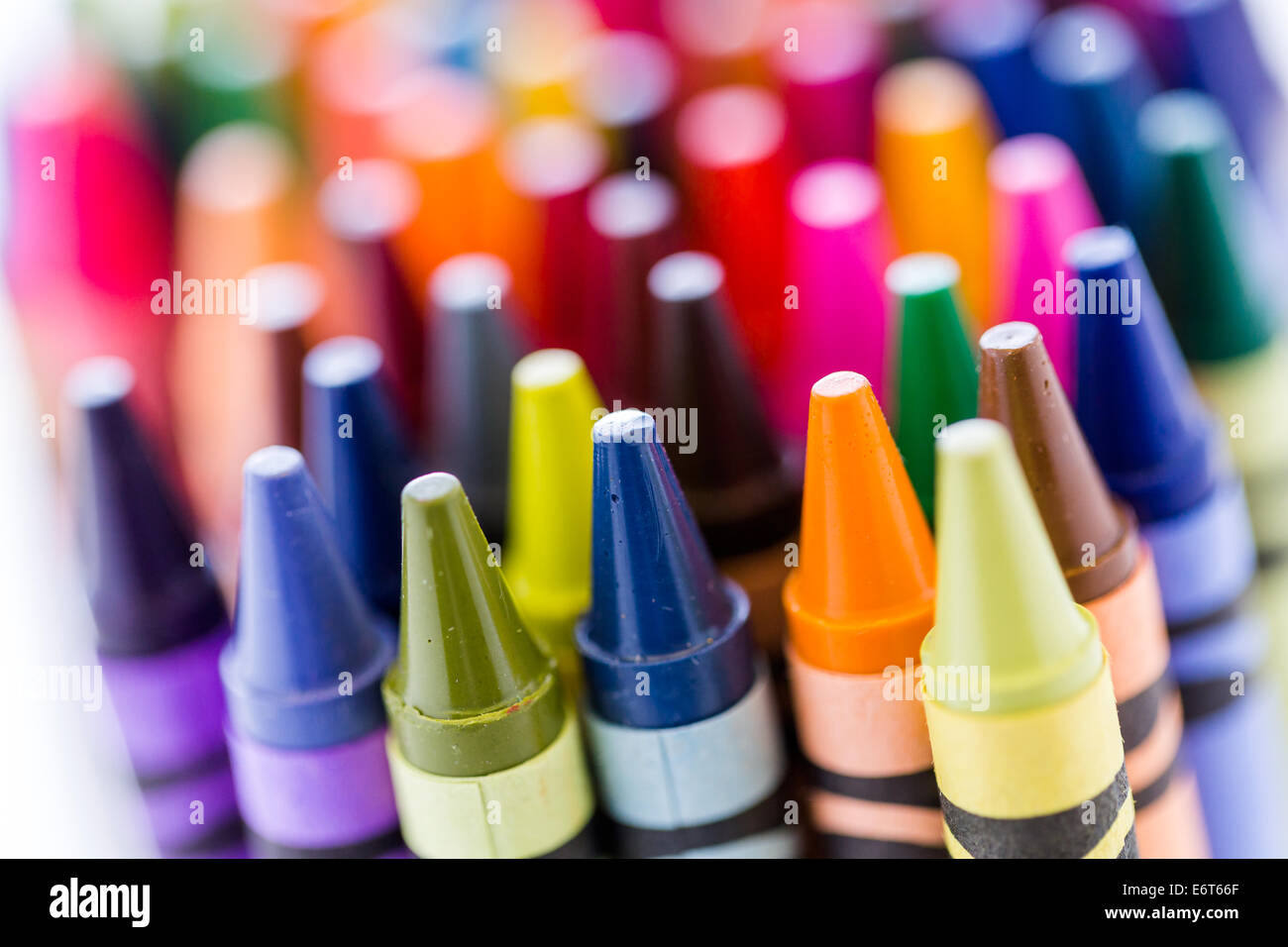 Multicolored crayons on a white background Stock Photo - Alamy