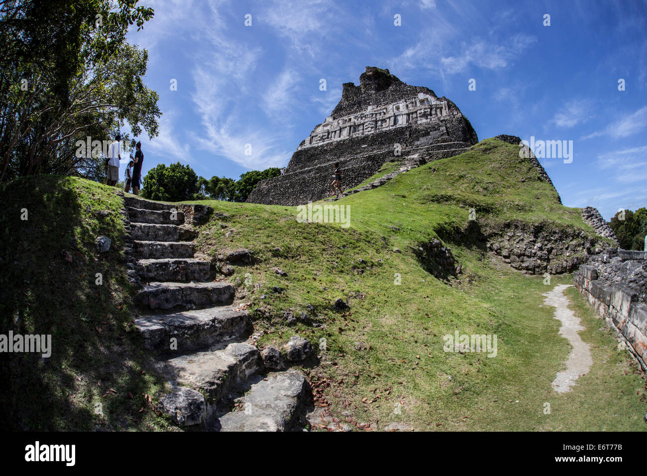 El Castillo Pyramid of Xunantunich, Caribbean, Belize Stock Photo - Alamy