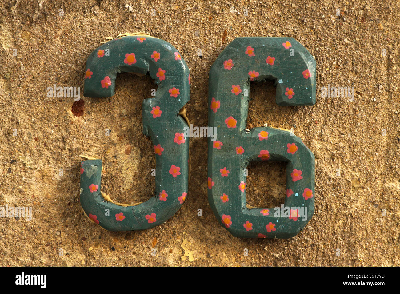 House numbers in different styles and colors (concept for real estate ...