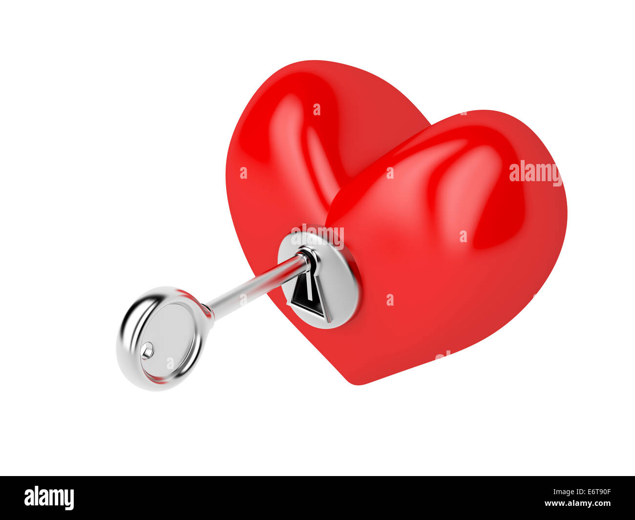 Key opens the red heart Stock Photo - Alamy
